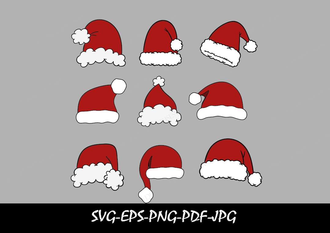 Santa Hat SVG, Cristmas Hat Layered Cut File, Christmas SVG, Xmas ...