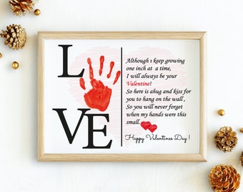 PRINTABLE Valentine LOVE Handprint Art Craft for Kids, Preschool ...