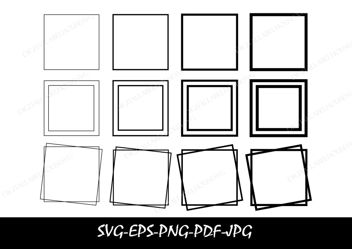 SQUARE FRAMES Diffrent Strokes SVG Square Frame Svg Double - Etsy Canada