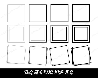 SQUARE FRAMES Diffrent Strokes SVG, Square Frame Svg, Double Square ...