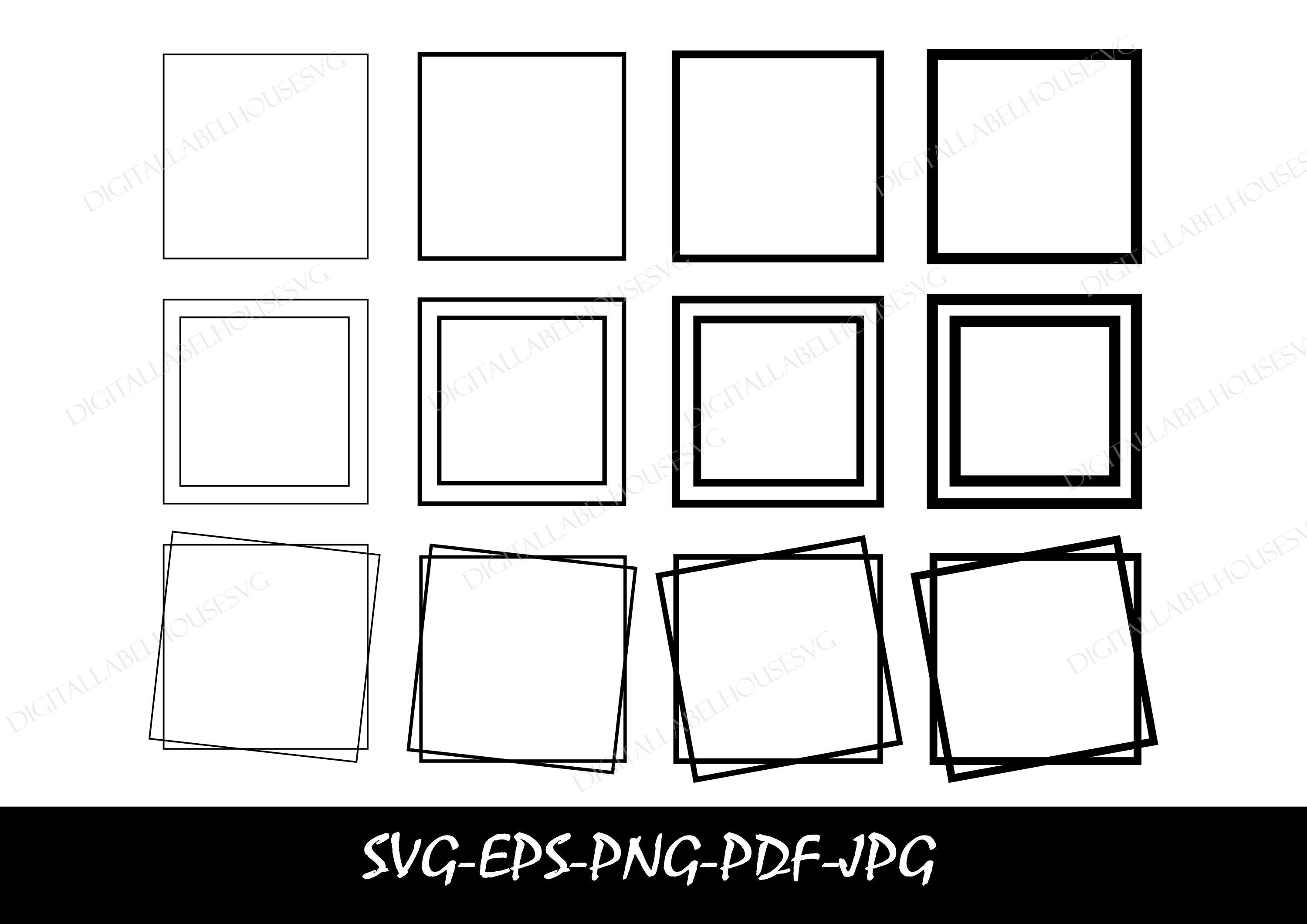 SQUARE FRAMES Diffrent Strokes SVG, Square Frame Svg, Double Square ...