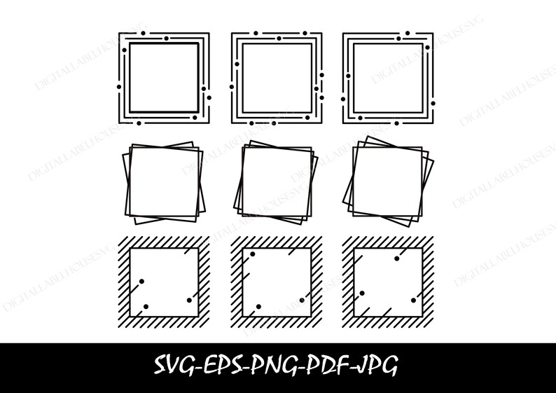 SQUARE FRAMES Diffrent Strokes SVG Square Frame Svg Double - Etsy