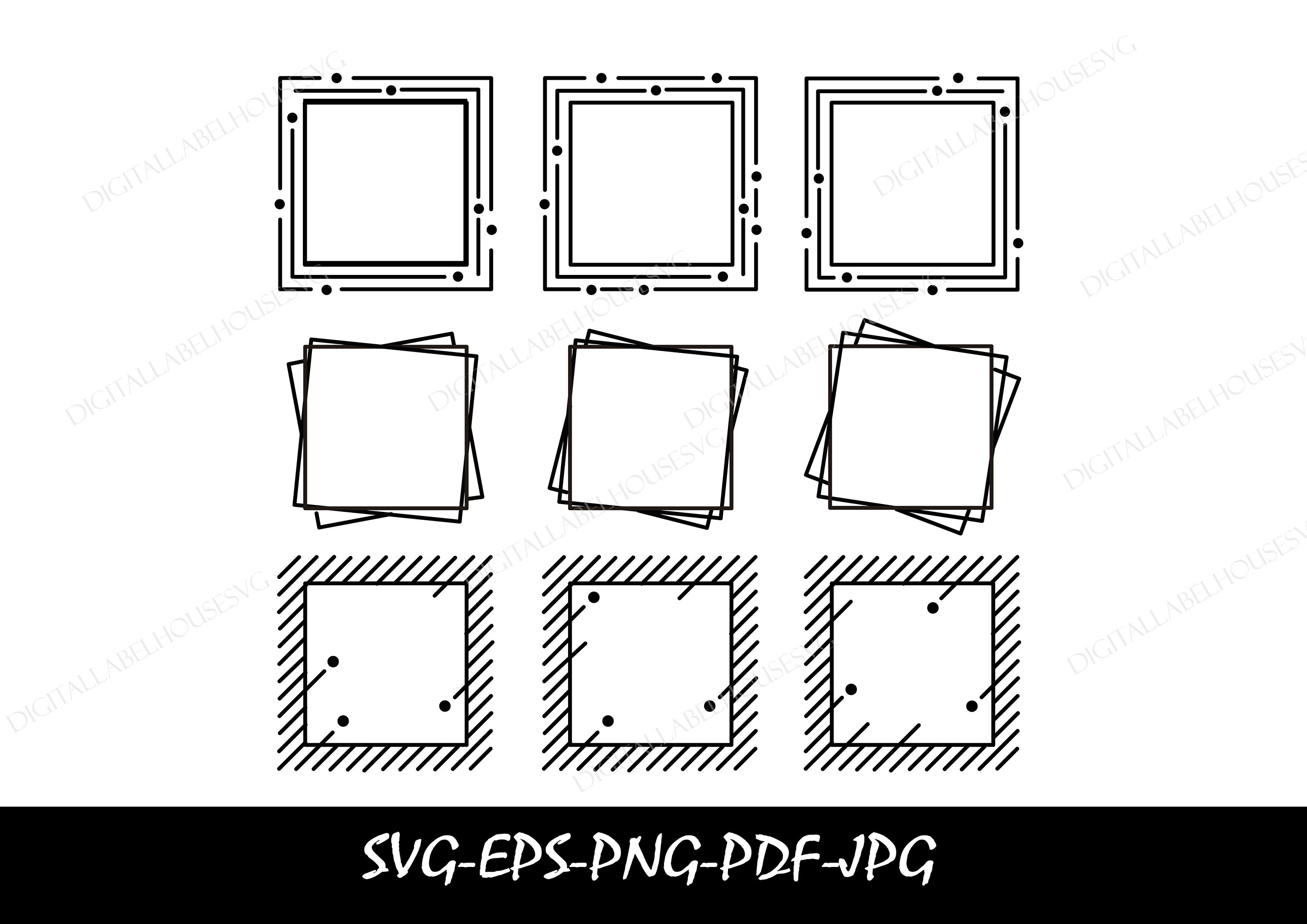 SQUARE FRAMES Diffrent Strokes SVG Square Frame Svg Double - Etsy