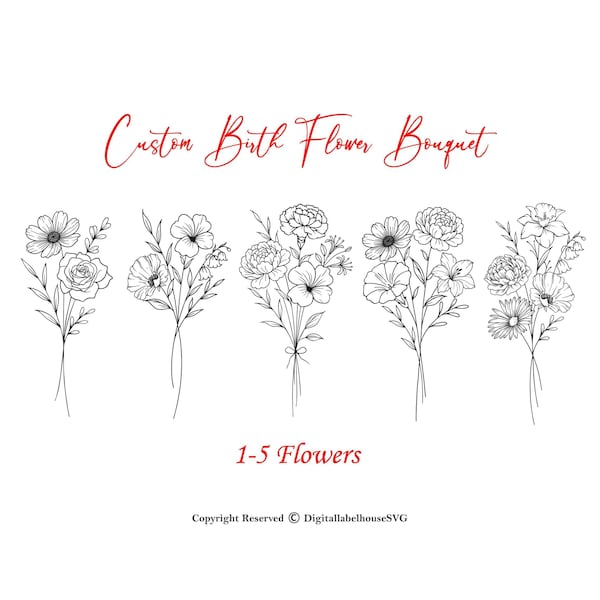 Digital Art Flower Bouquet - Etsy UK