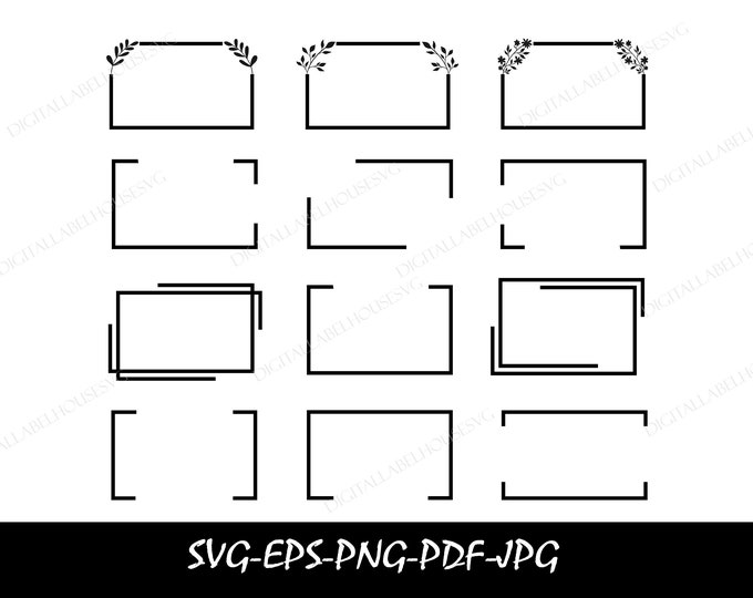Rectangle SVG, Double Frame PNG, PDF - Etsy Canada