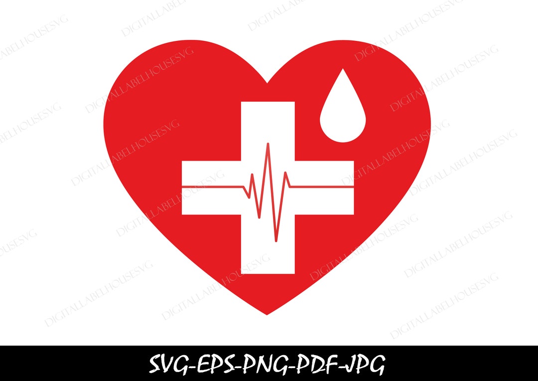 Heart Medical Cross SVG Files, Nurse SVG Cut Files, Medicine Nursing ...