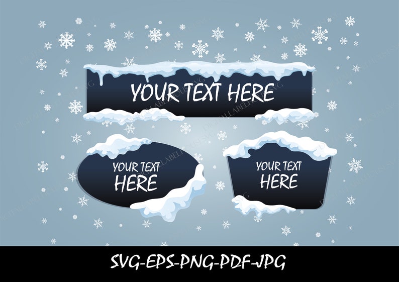 Snow Caps Text Svg,snow on the Wall Svg Bundle,snow on the Roof Svg ...