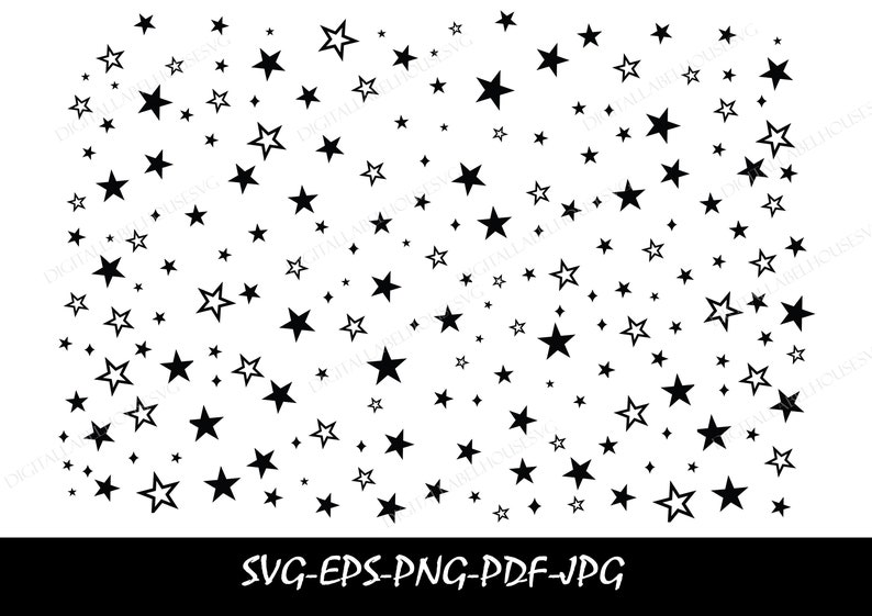 STARS Pattern SVG, STARS Pattern Cut Files for Cricut, Stars Template ...