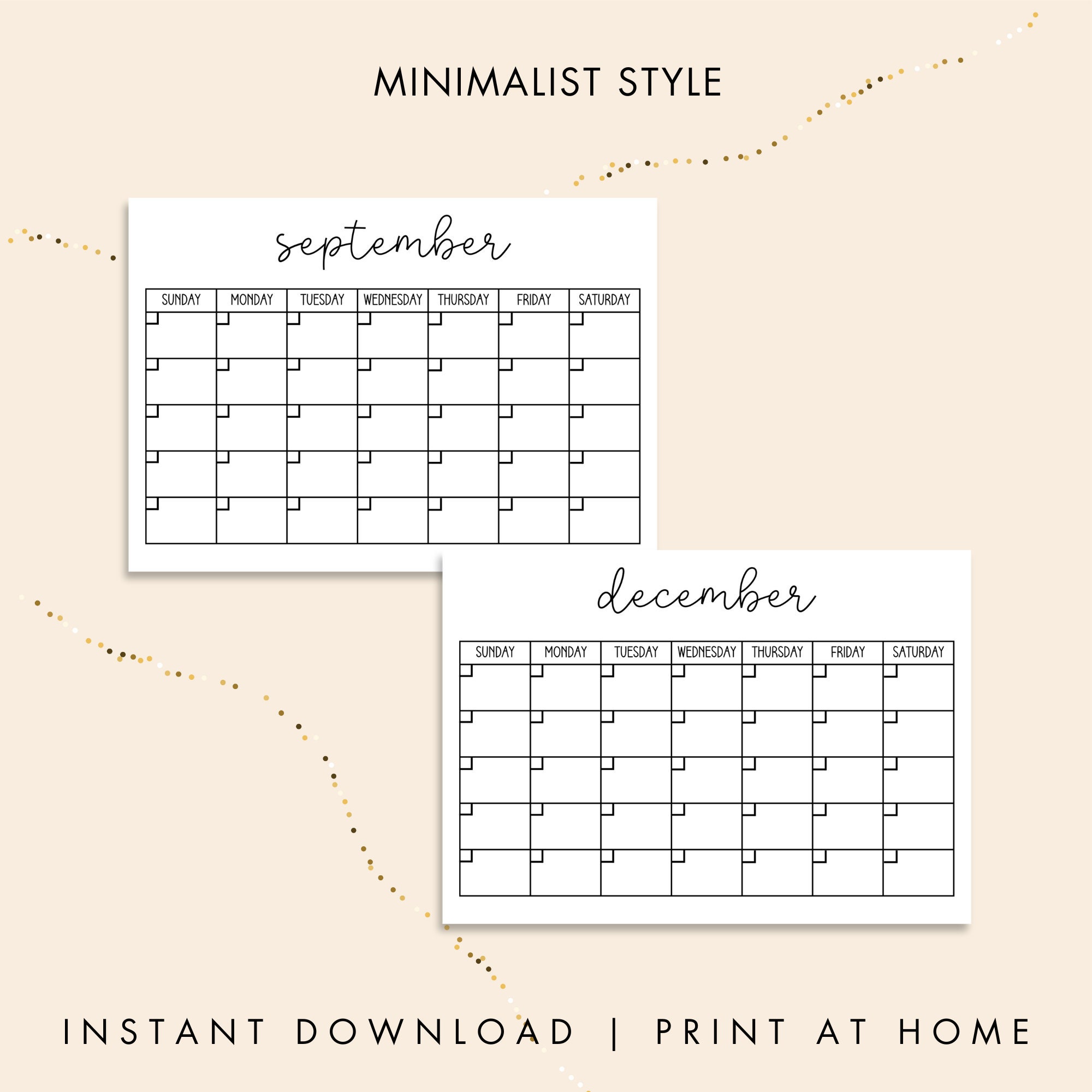 Printable Blank Calendar 2024, 12 Month Calendar 2024 Printable Monthly ...