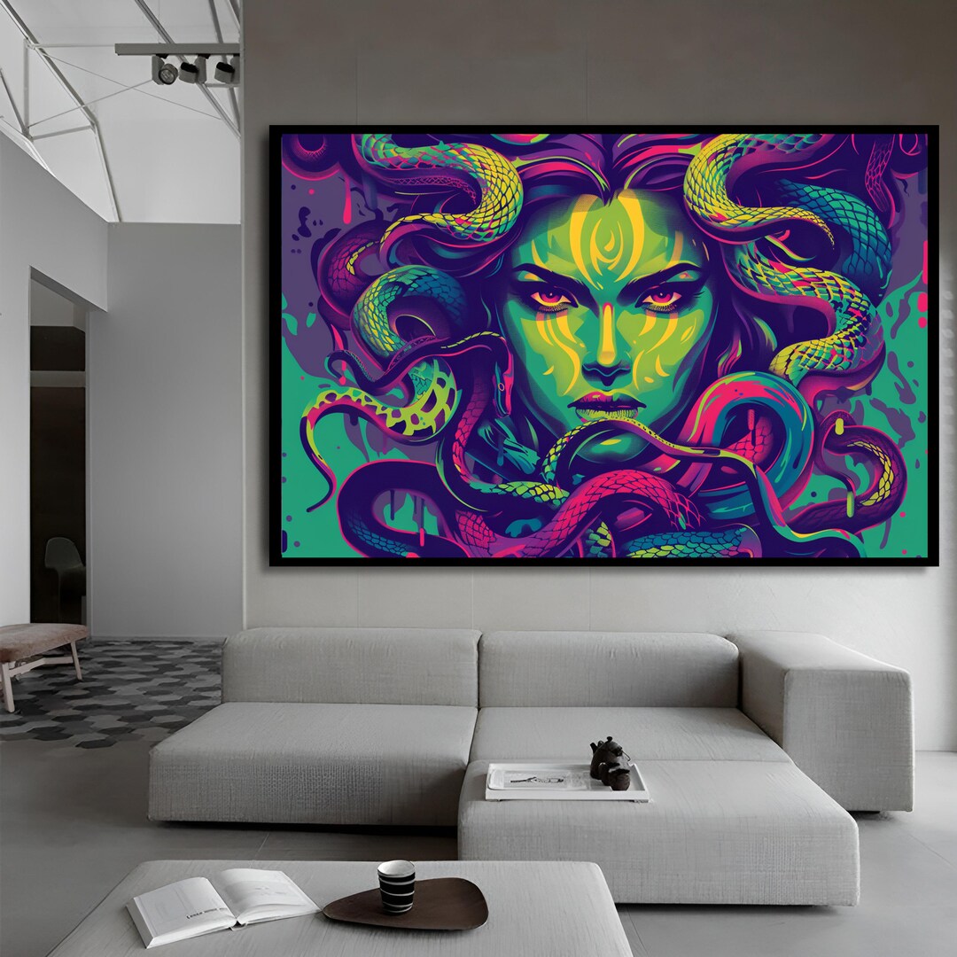 Medusa Decor Canvas Wall Art Greek Mythology Decor Minimalist Art ...