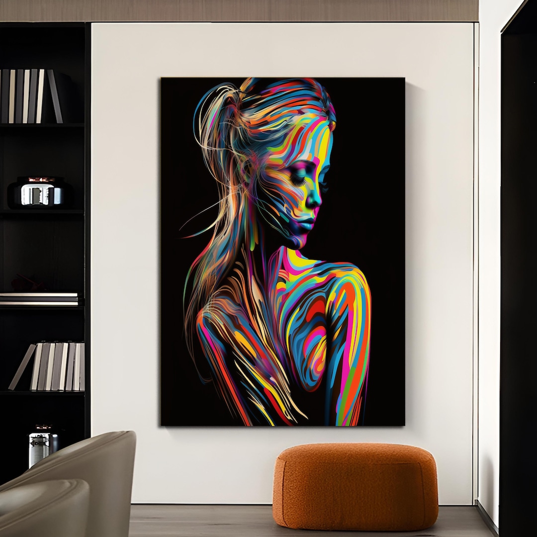 Abstract Woman Art Minimalist Wall Art Colorful Woman Art - Etsy
