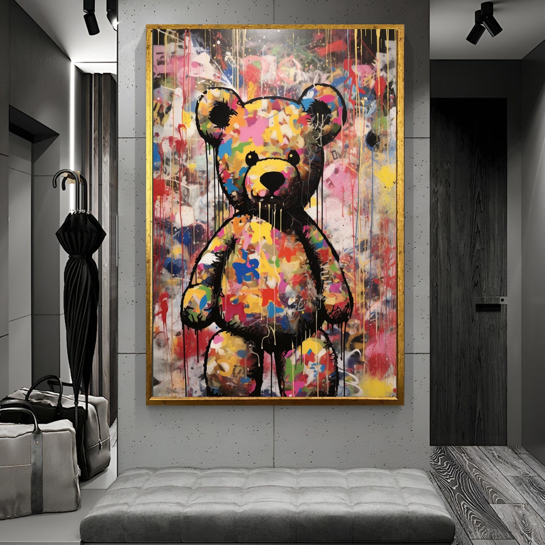 Bear Decor, Bear Canvas, Animals Gifts Nursery Canvas Kids Room Wall ...