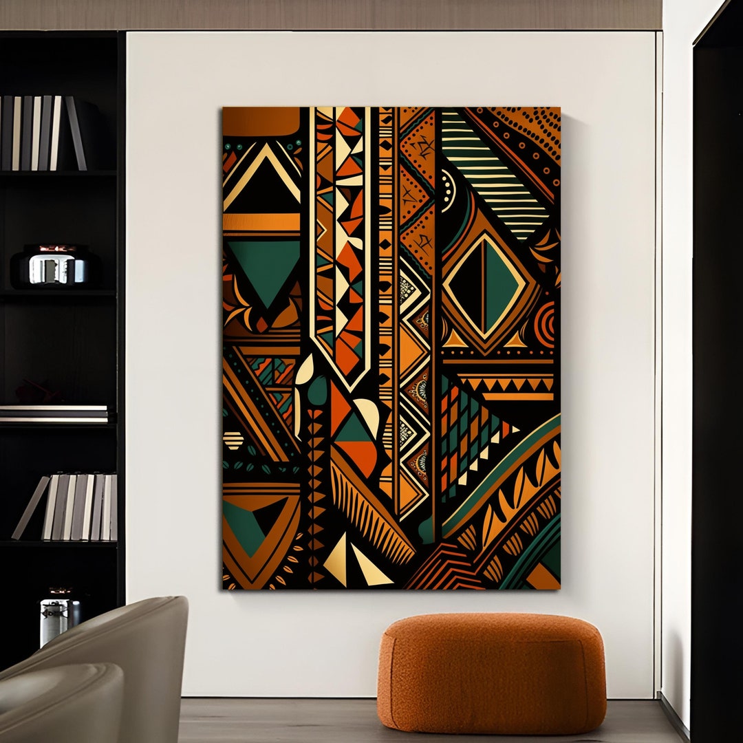 African Pattern Wall Art, African Wall Art, African Abstract Wall Decor ...
