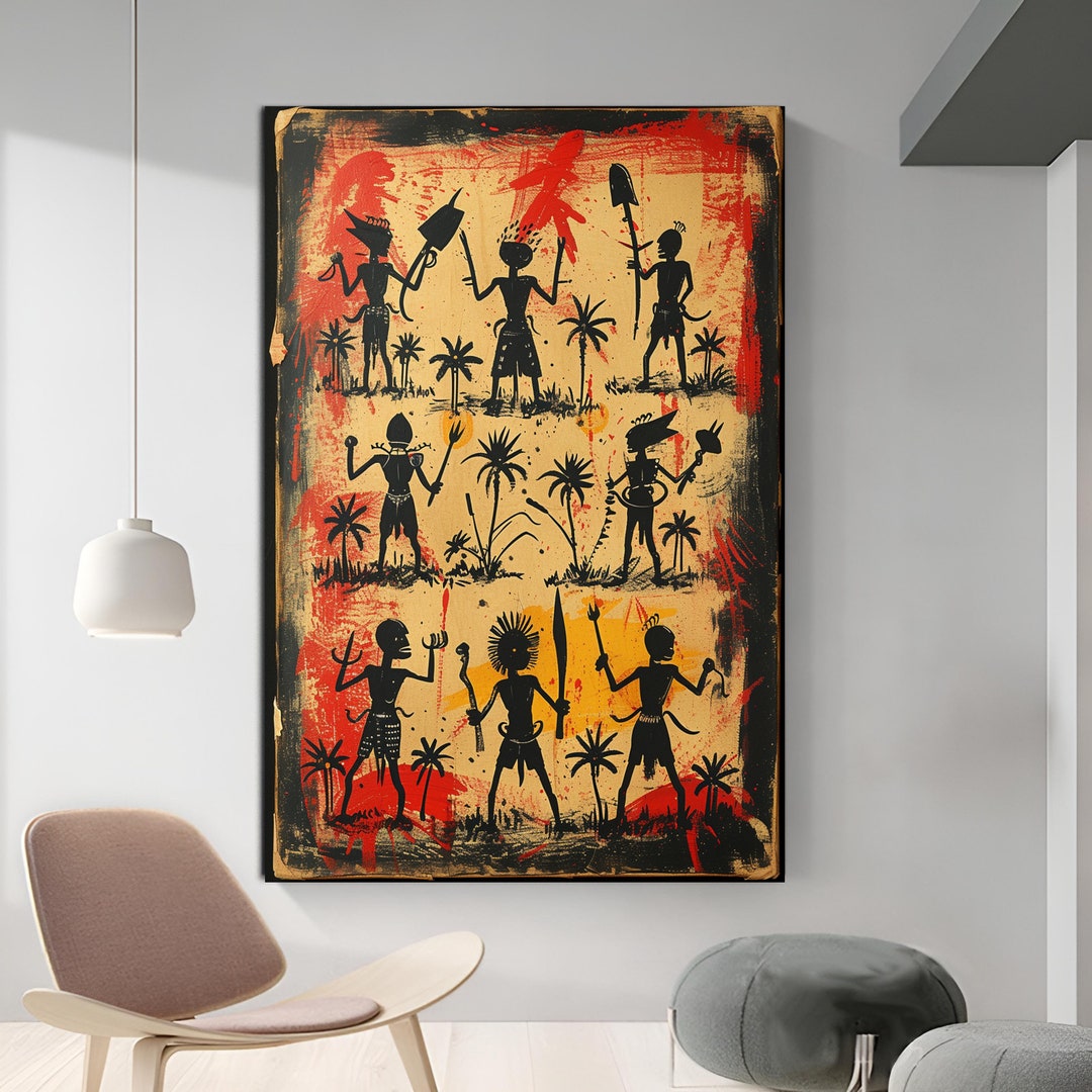 African Wall Art, Tribal Wall Art Modern Unique African Home Decor ...