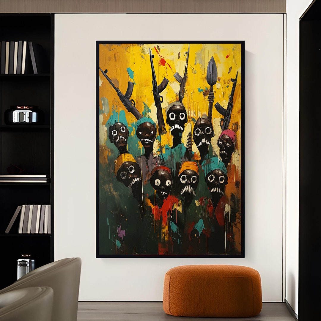 African Fashion Art, African Home Decor Tribal Decor Large Wall Art ...