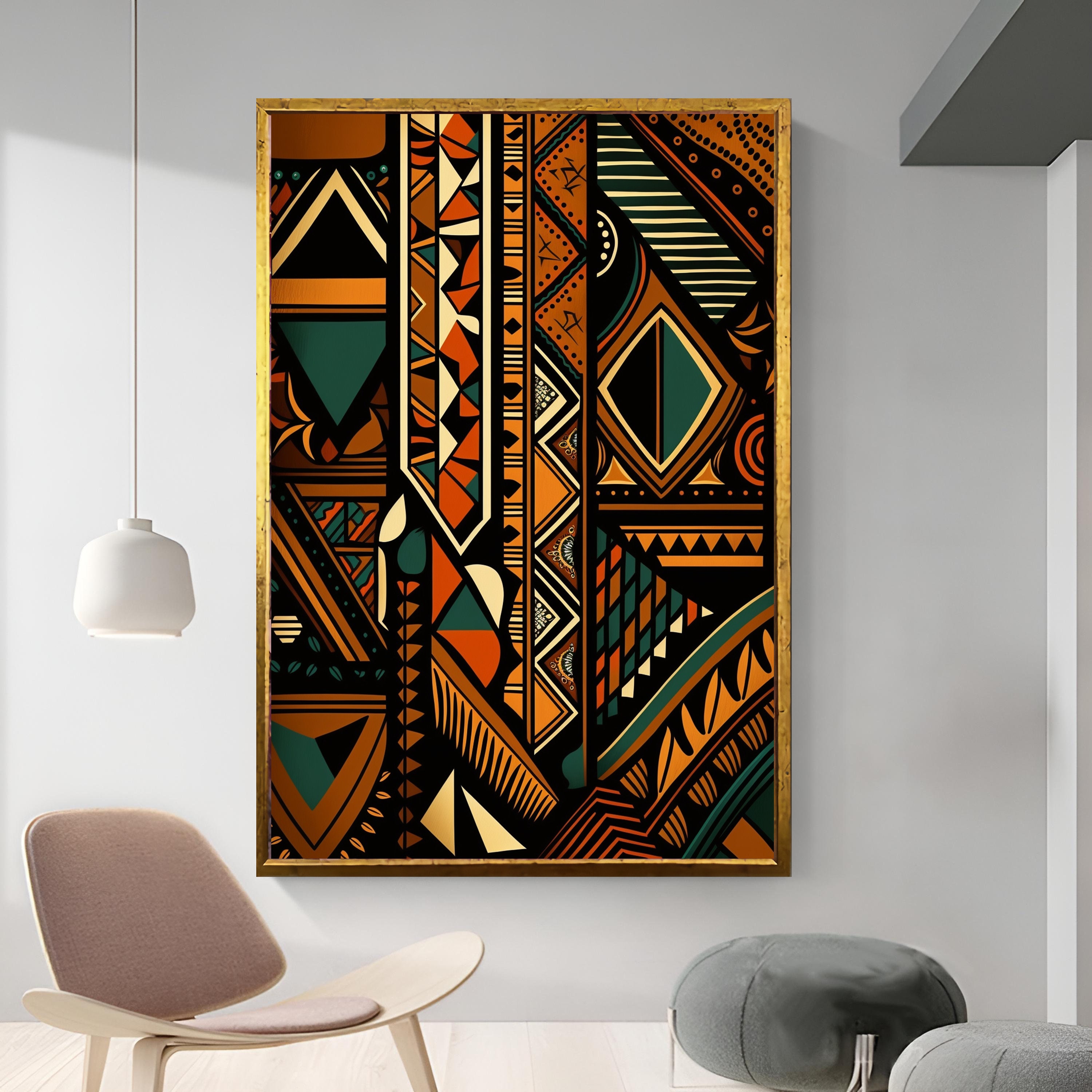 African Pattern Wall Art, African Wall Art, African Abstract Wall Decor ...