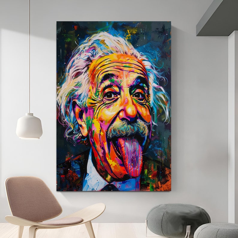 Einstein Portrait Canvas Scientific Themed Canvas Educational Wall Art ...