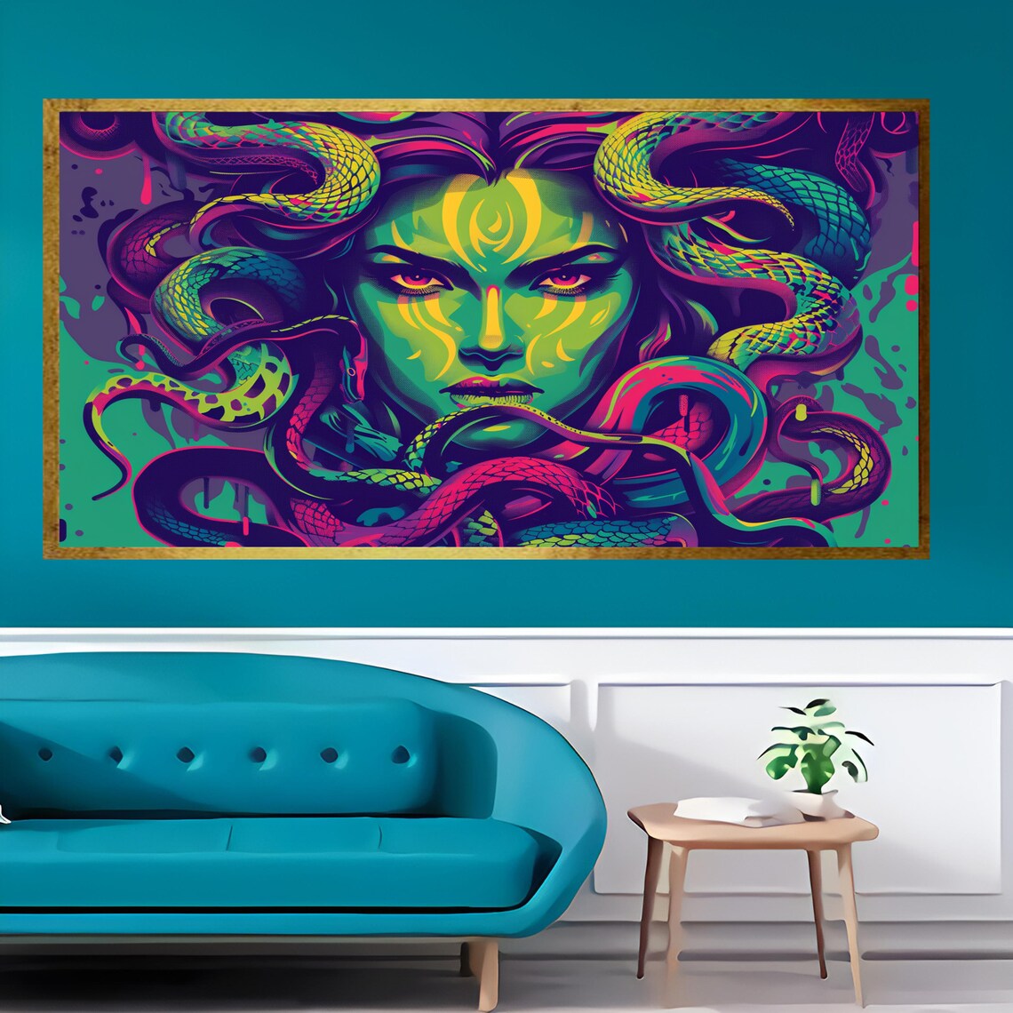 Medusa Decor Canvas Wall Art Greek Mythology Decor Minimalist Art ...