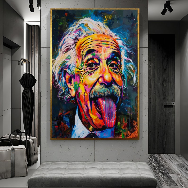 Einstein Portrait Canvas Scientific Themed Canvas Educational Wall Art ...