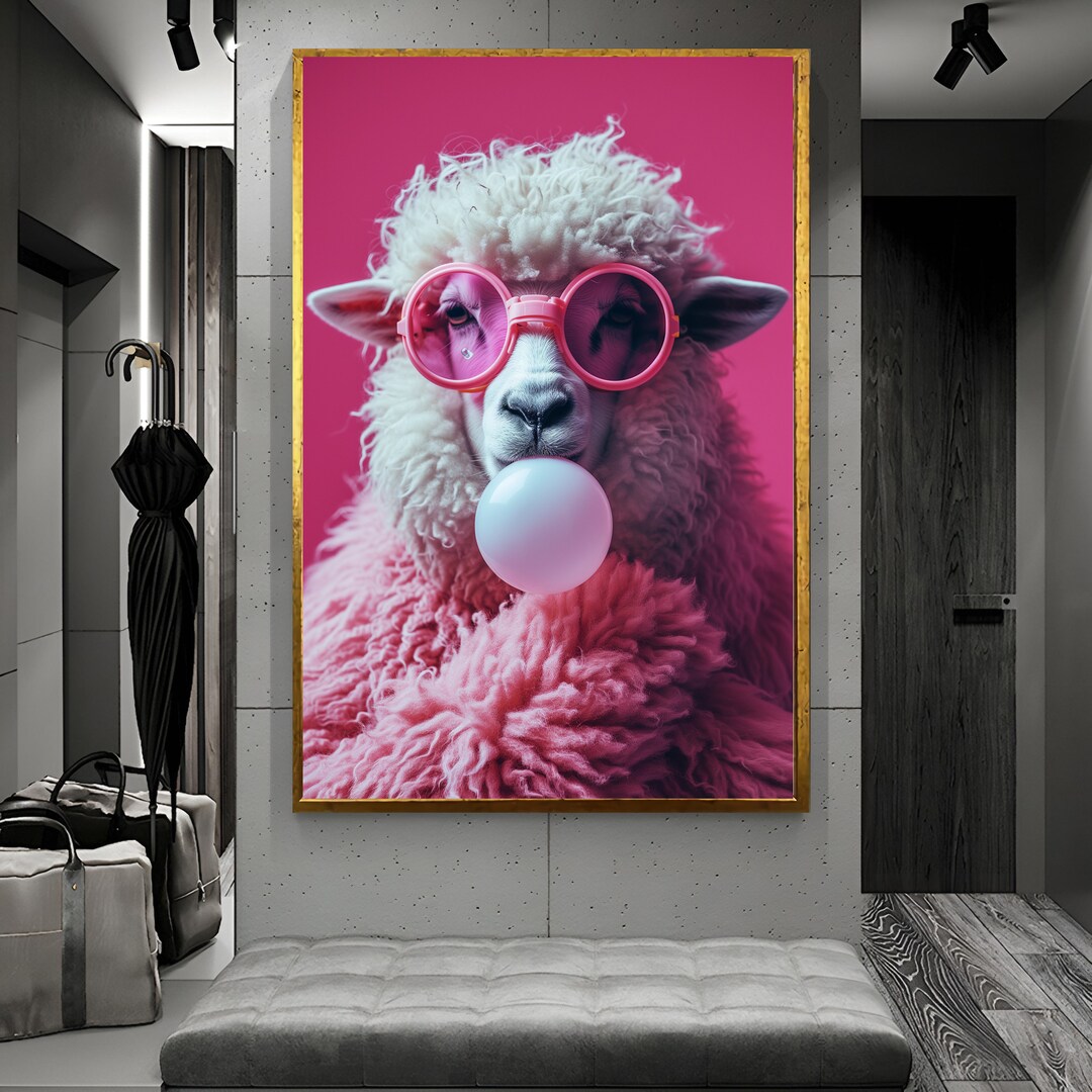 Sheep Wall Art, Sheep Prints Sheep Decor Wall Hangings Large Artwork ...