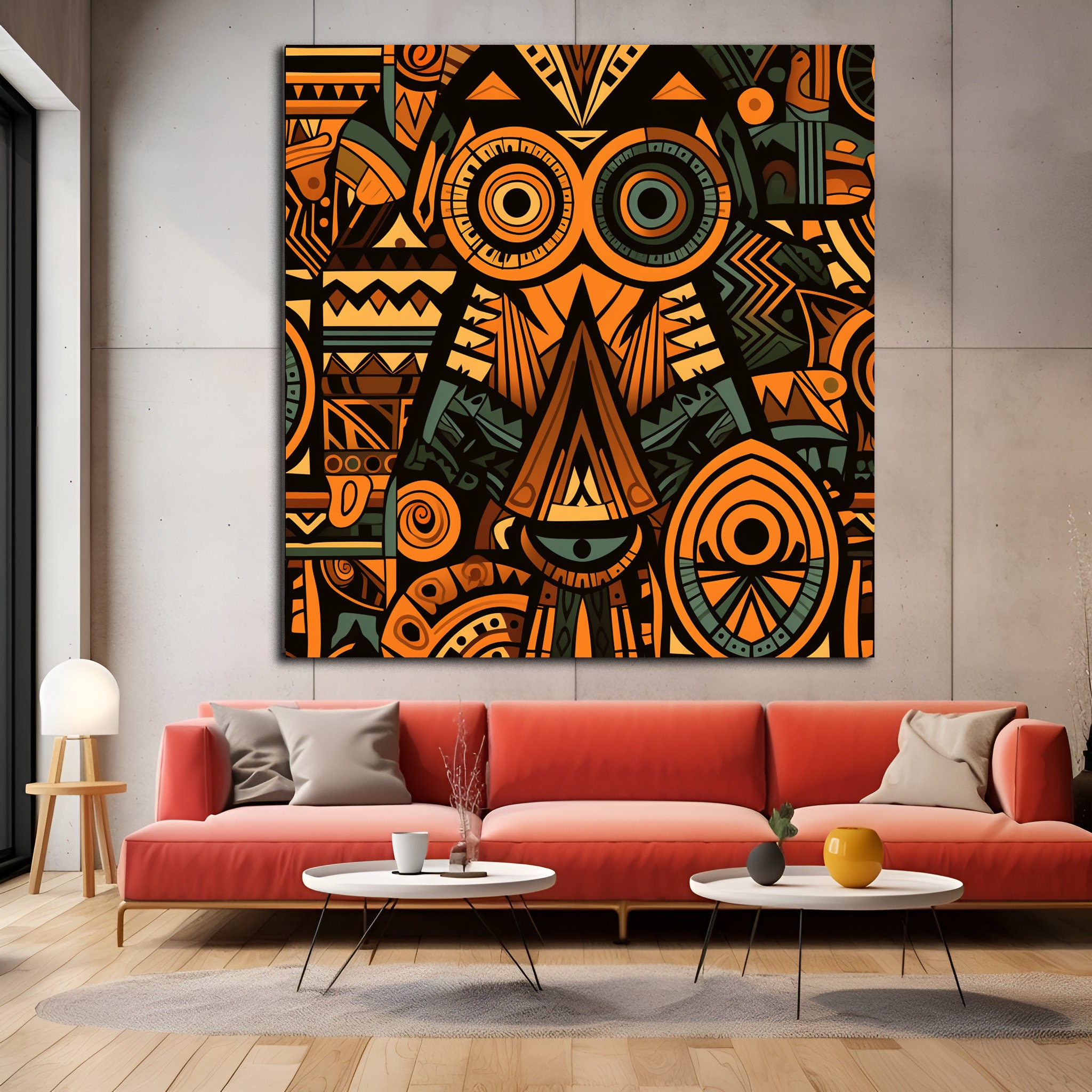 Abstract African Patterns Wall Art, African Symbols Wall Decor, African ...