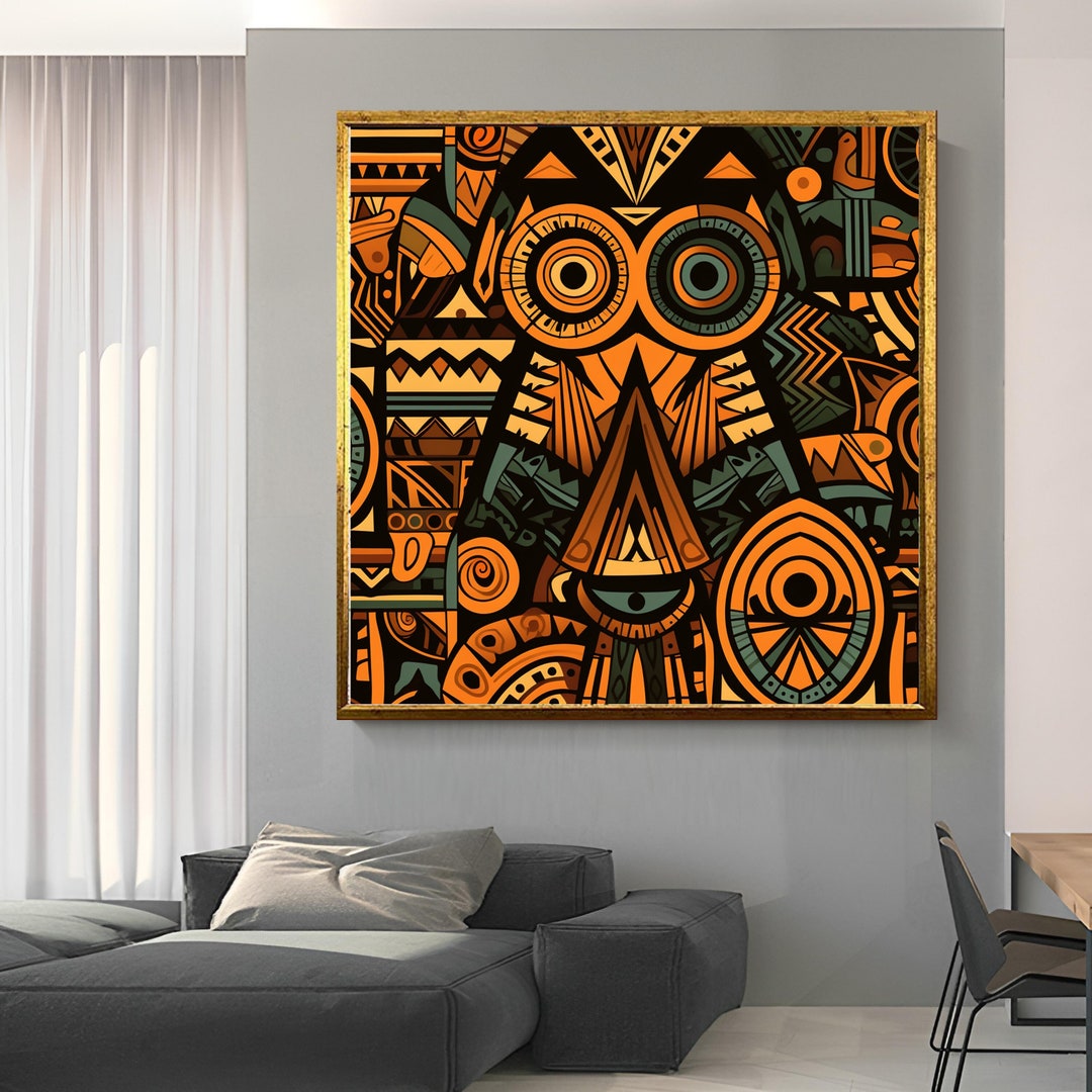 Abstract African Patterns Wall Art, African Symbols Wall Decor, African ...