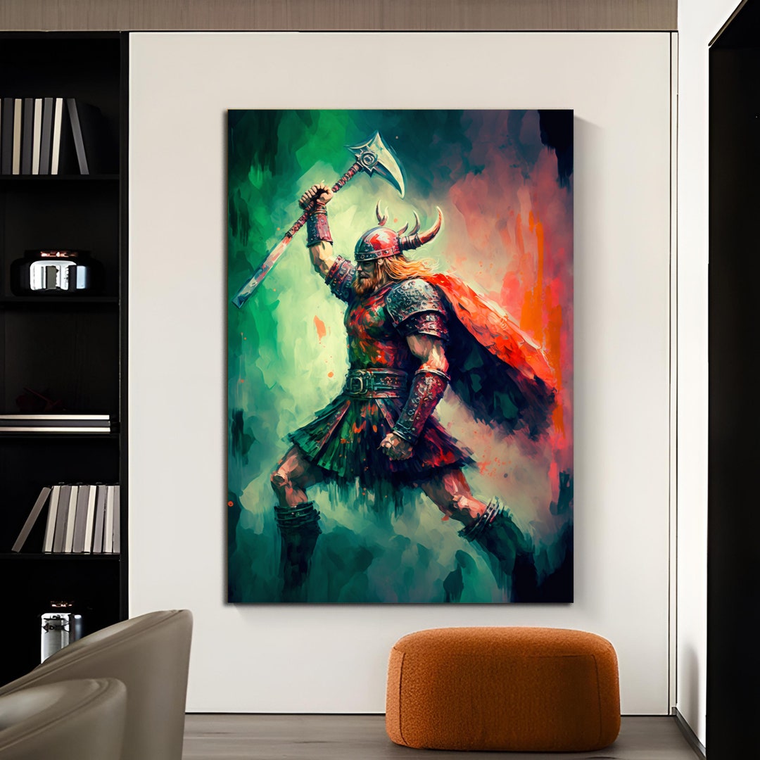 Viking Warrior Wall Art, Vikings Canvas Print, Norwegian Culture Wall ...