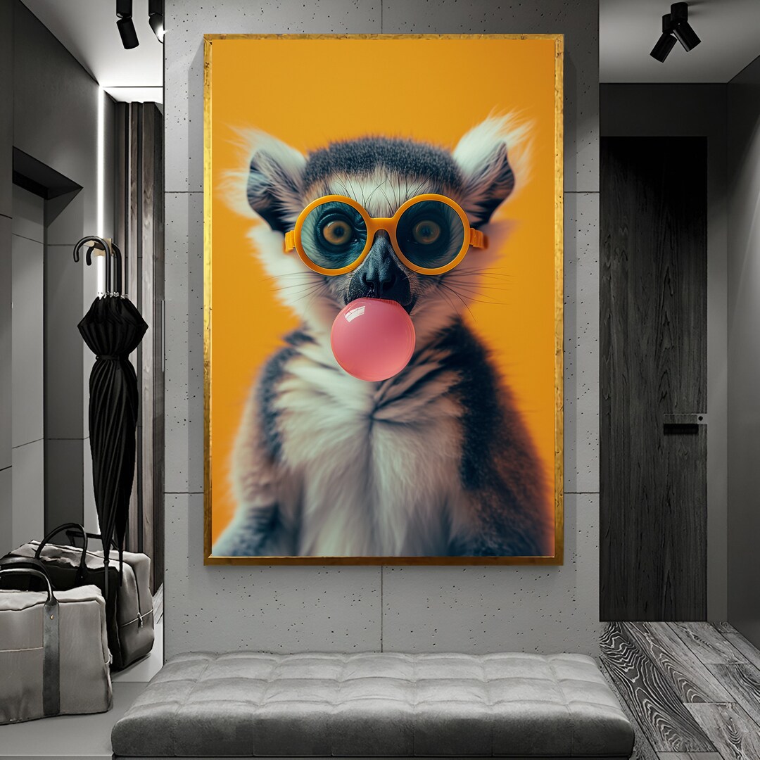 Monkey Wall Art, Monkey Canvas Funny Prints Funny Gifts for Friends ...