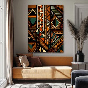 African Pattern Wall Art, African Wall Art, African Abstract Wall Decor ...