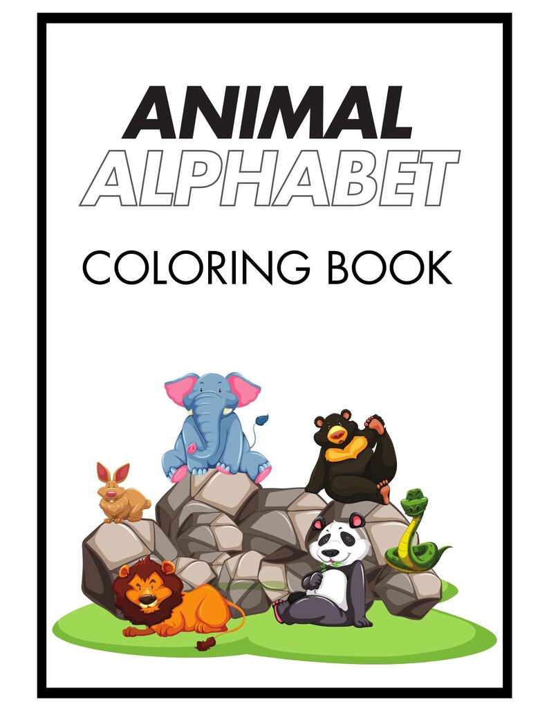 Alphabet Animal Coloring Book - Etsy
