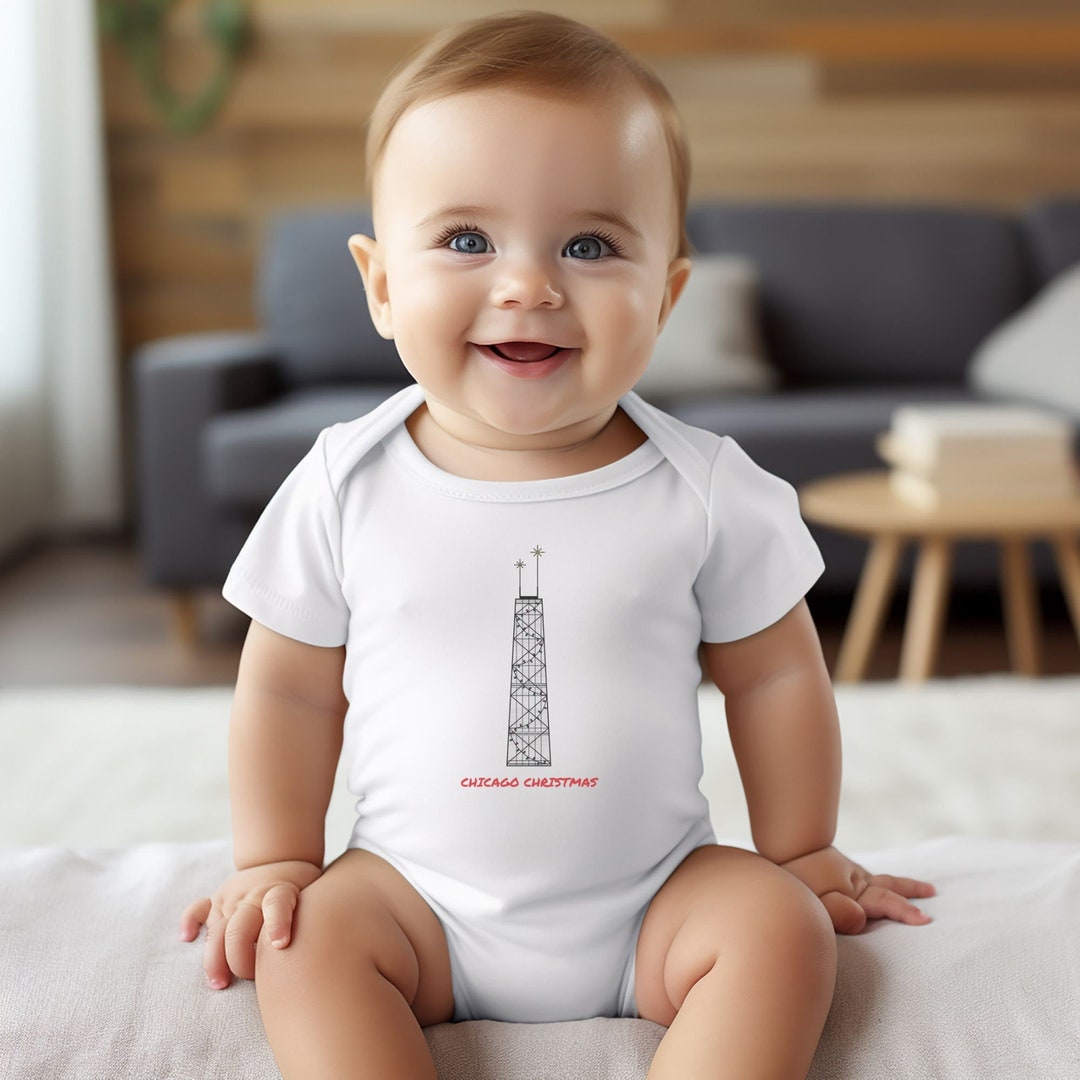 Chicago Christmas Hancock Tower Baby Onesie Chicago Baby - Etsy