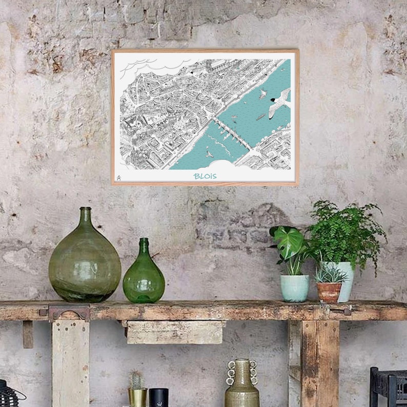 Map of Blois - Etsy