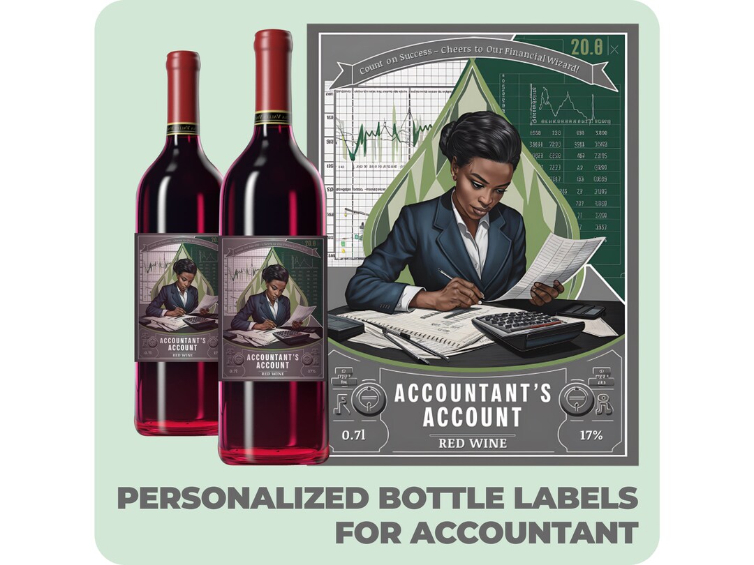 Printable Bottle Label for Accountant Unique Custom Gift for Accountant ...