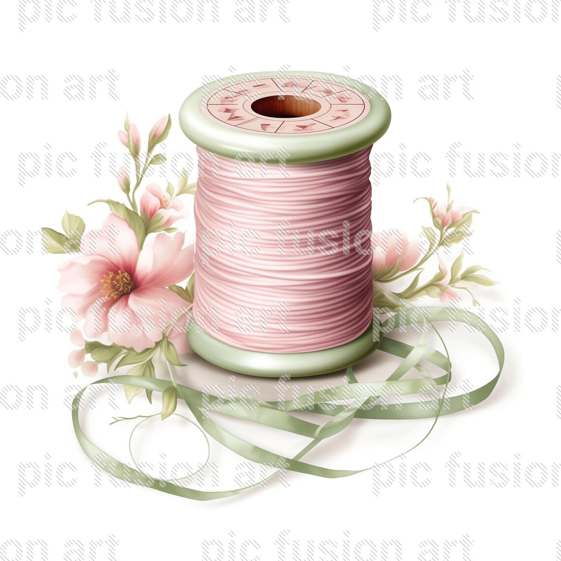 17 Shabby Chic Thread Bobbin Clipart Vintage Sewing Art Thread Spool ...
