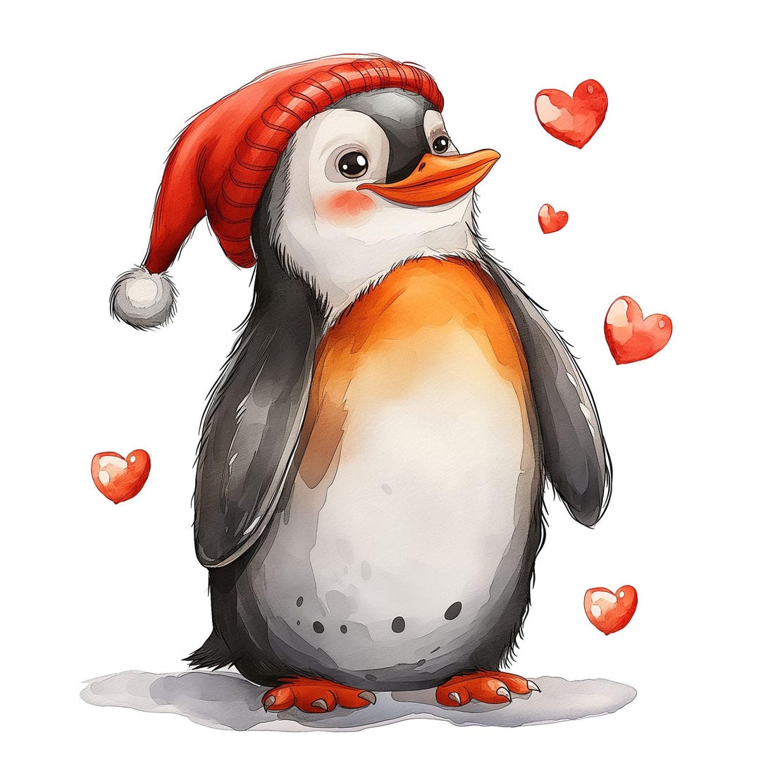 15 Cute Valentine Penguin Clipart Set | Adorable Penguin Illustrations ...