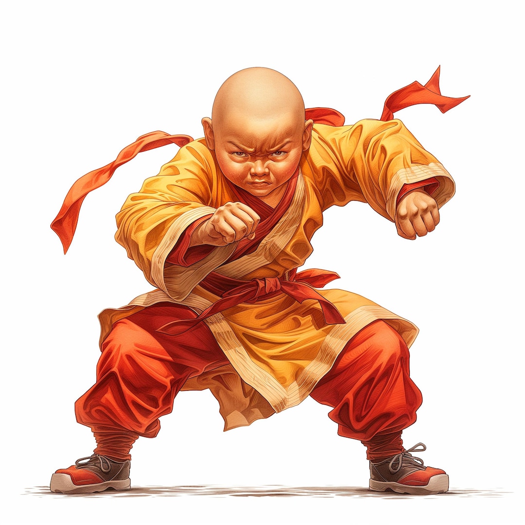 12 Shaolin Monk Clipart, High-quality Jpgs, Martial Arts, Digital ...