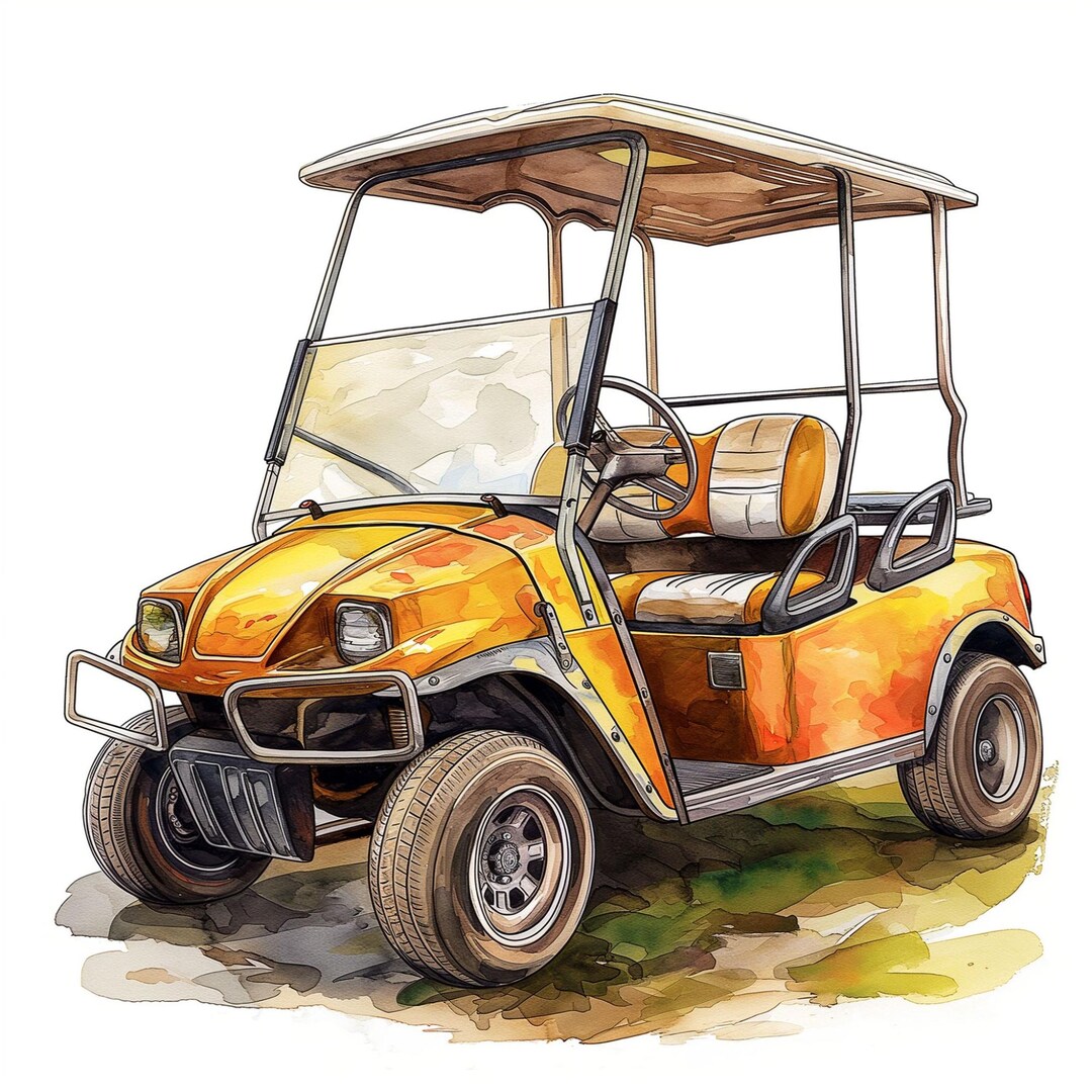 15 Golf Car Clipart Golf Cart Illustrations Printable Golf Art Golf ...