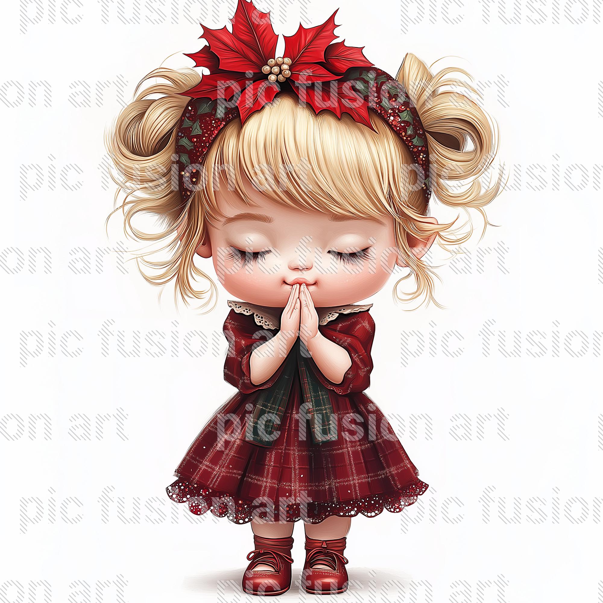 15 Adorable Praying Chibi Doll Clipart Cute Anime-inspired ...