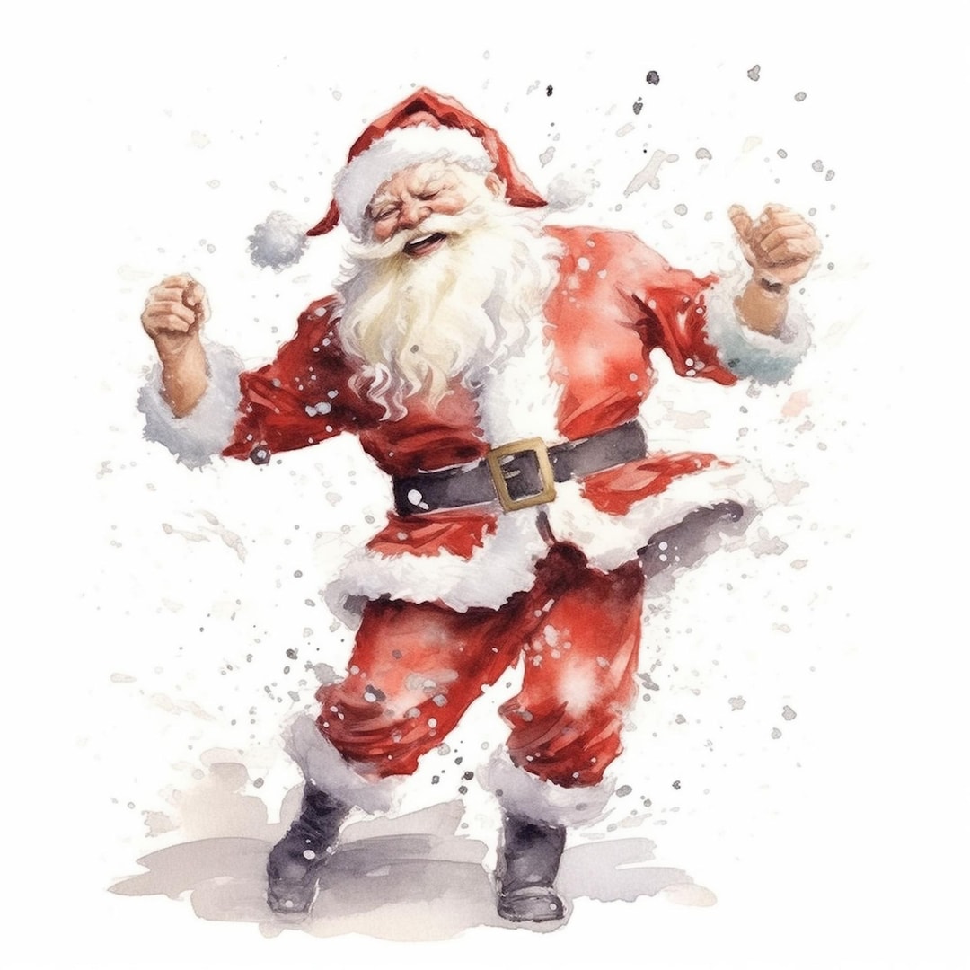 15 Dancing Santa Clipart Bundle Festive Santa Illustrations for ...