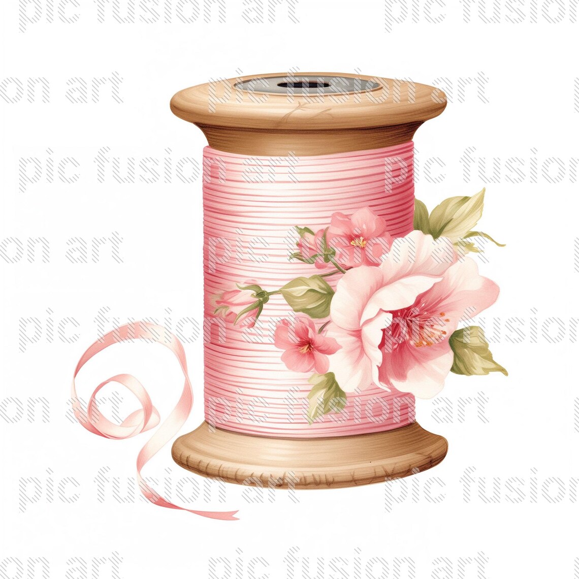 17 Shabby Chic Thread Bobbin Clipart Vintage Sewing Art Thread Spool ...