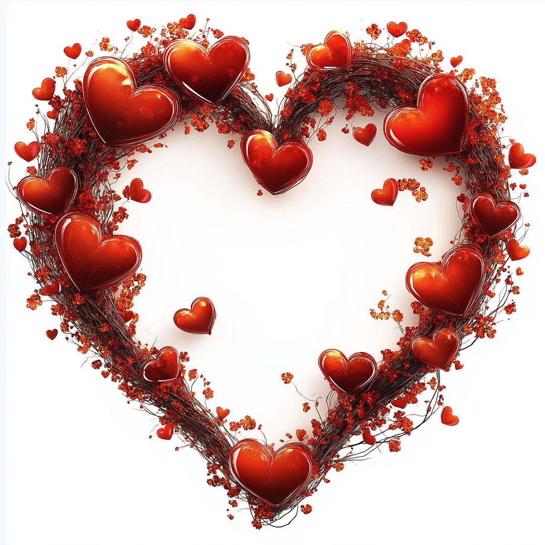 12 Valentine's Day Heart Clipart, Romantic Digital Art, Love-themed ...