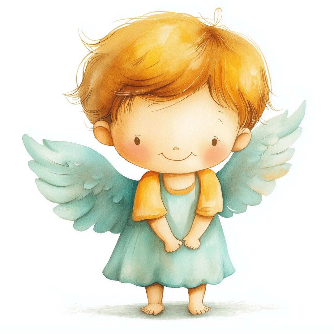 15 Cute Baby Angel Clipart Set | Cartoon Baby Angels | Adorable Holiday ...