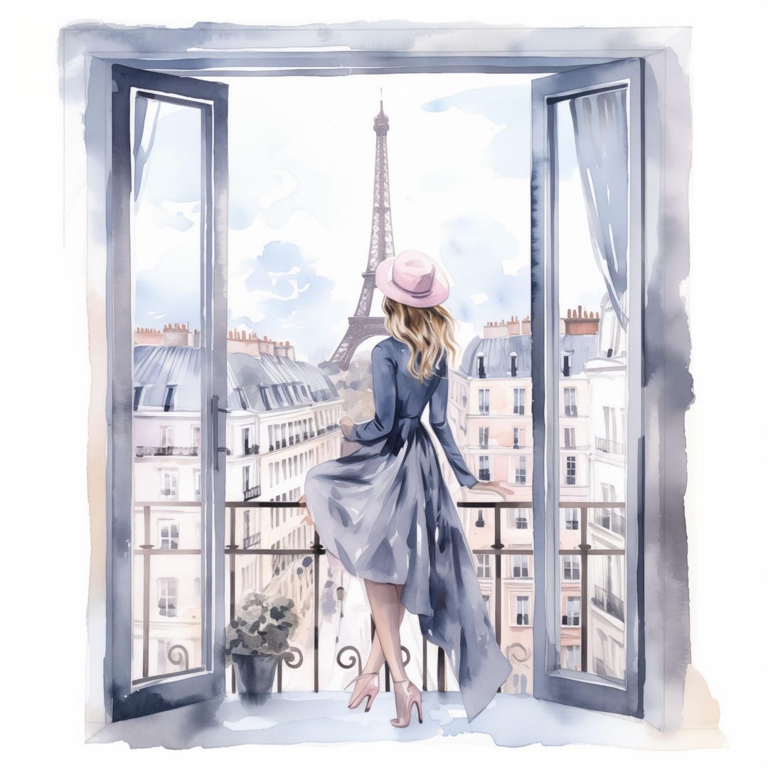 15 Paris Fashion Girl Clipart | Stylish Parisian Illustrations ...