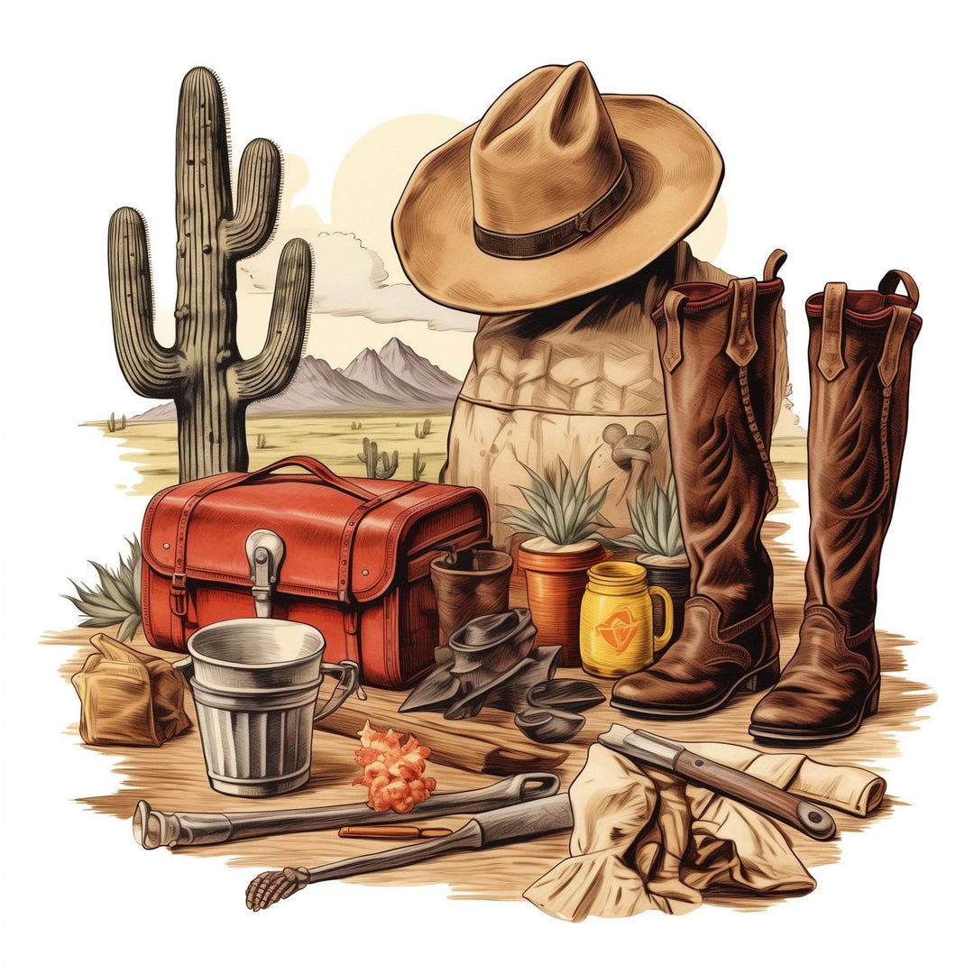 15 Wild West Clipart Set Cowboy Graphics Western-themed Art Rodeo Decor ...