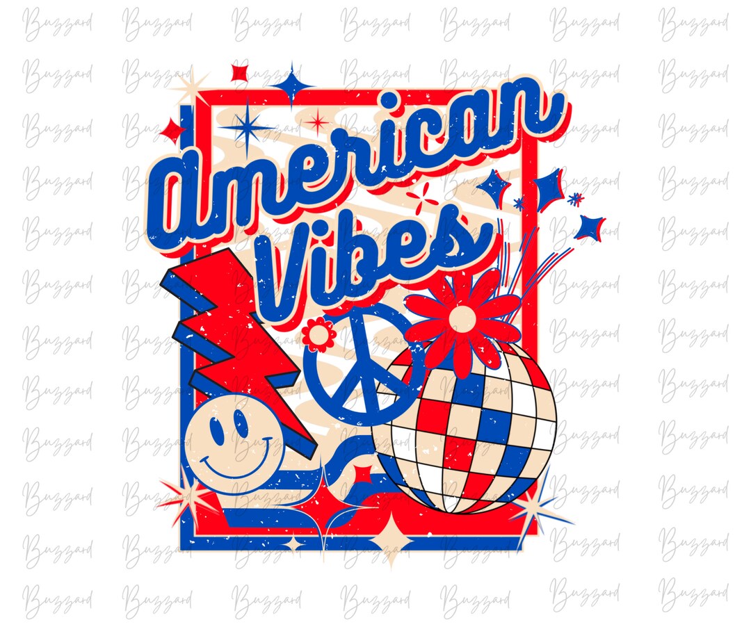 Retro American Vibes PNG Sublimation DTF - Etsy
