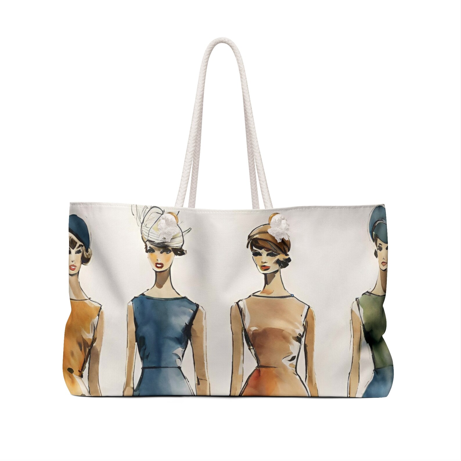 Vintage Catwalk Models on Weekender Bag. Weekender Tote Bag With '30 ...