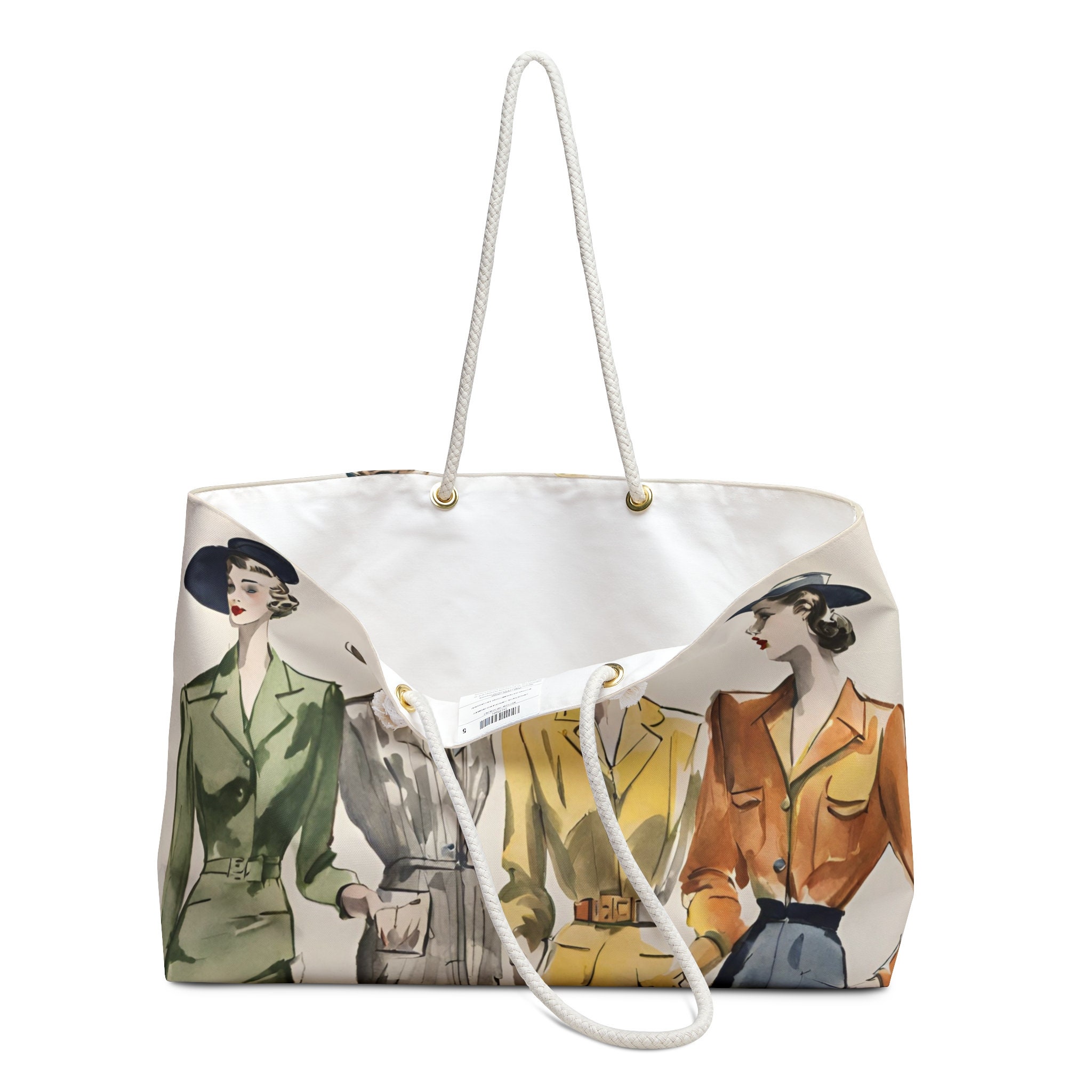 Vintage Catwalk Models on Two Sided Weekender Bag. Weekender Tote Bag ...