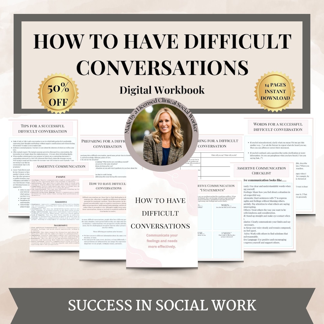 How to Have Difficult Conversations Therapy Worksheets, Conversations ...