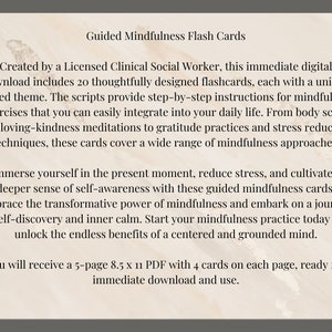 Guided Mindfulness Flash Cards, Anxiety Coping Skill Cards, Guided ...