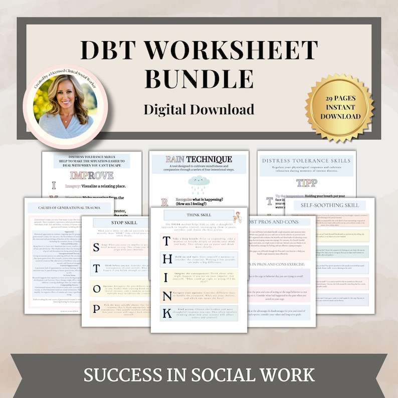 DBT Worksheets for Therapist, Dbt Skills, Dbt Workbooks. Dbt Printables ...